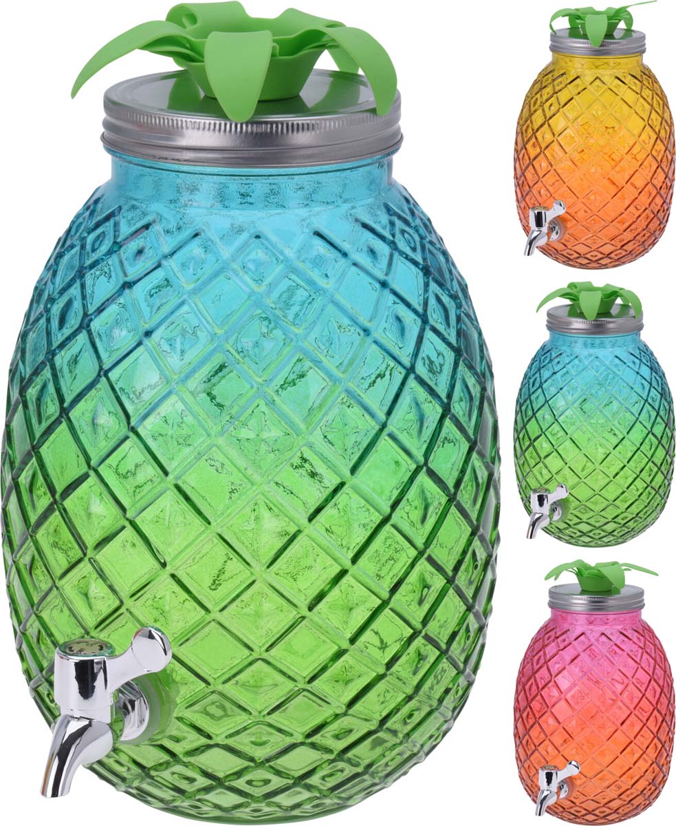 Jk Home Décor Beverage Dispenser Glass 3ass