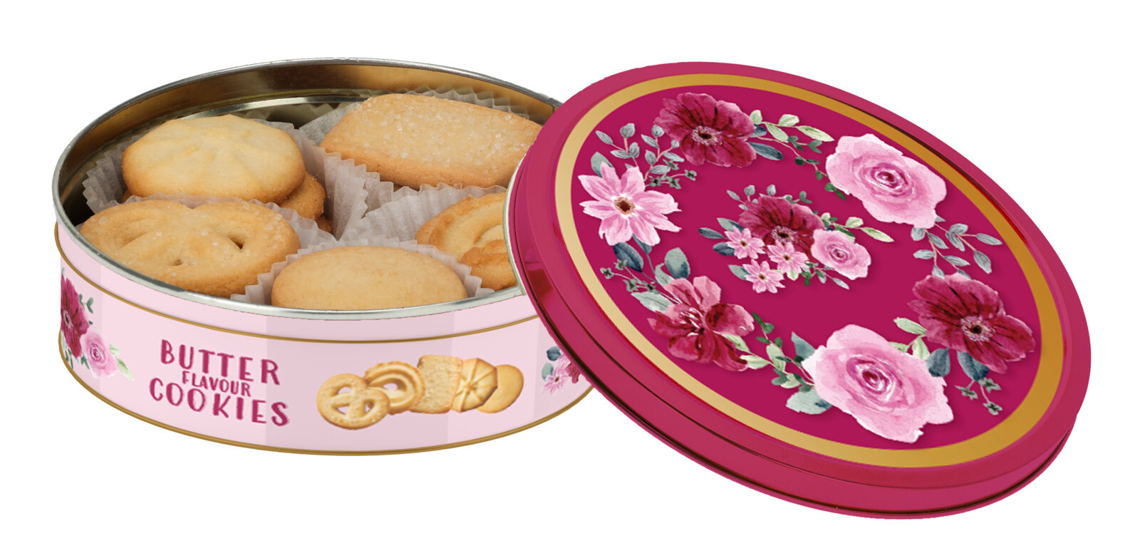BLOOMS OF ROSES COOKIES IN TIN