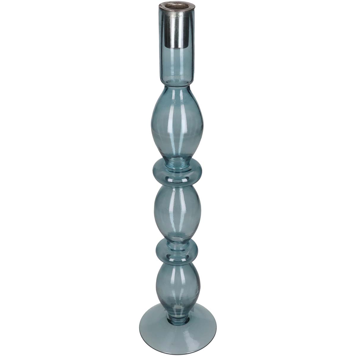 JK Home Décor - Candle Stick Glass Blue 10x10x40cm